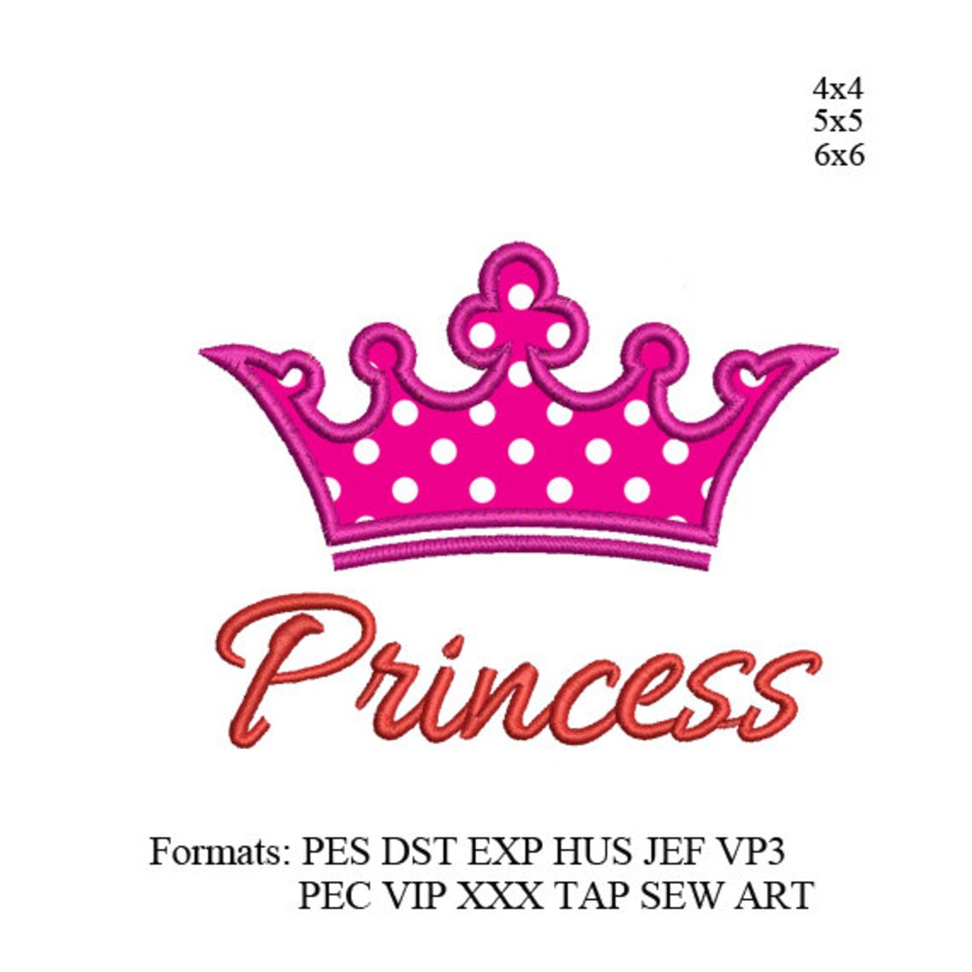 Princess Crown Applique Embroidery Design Applique Crown Embroidery ...