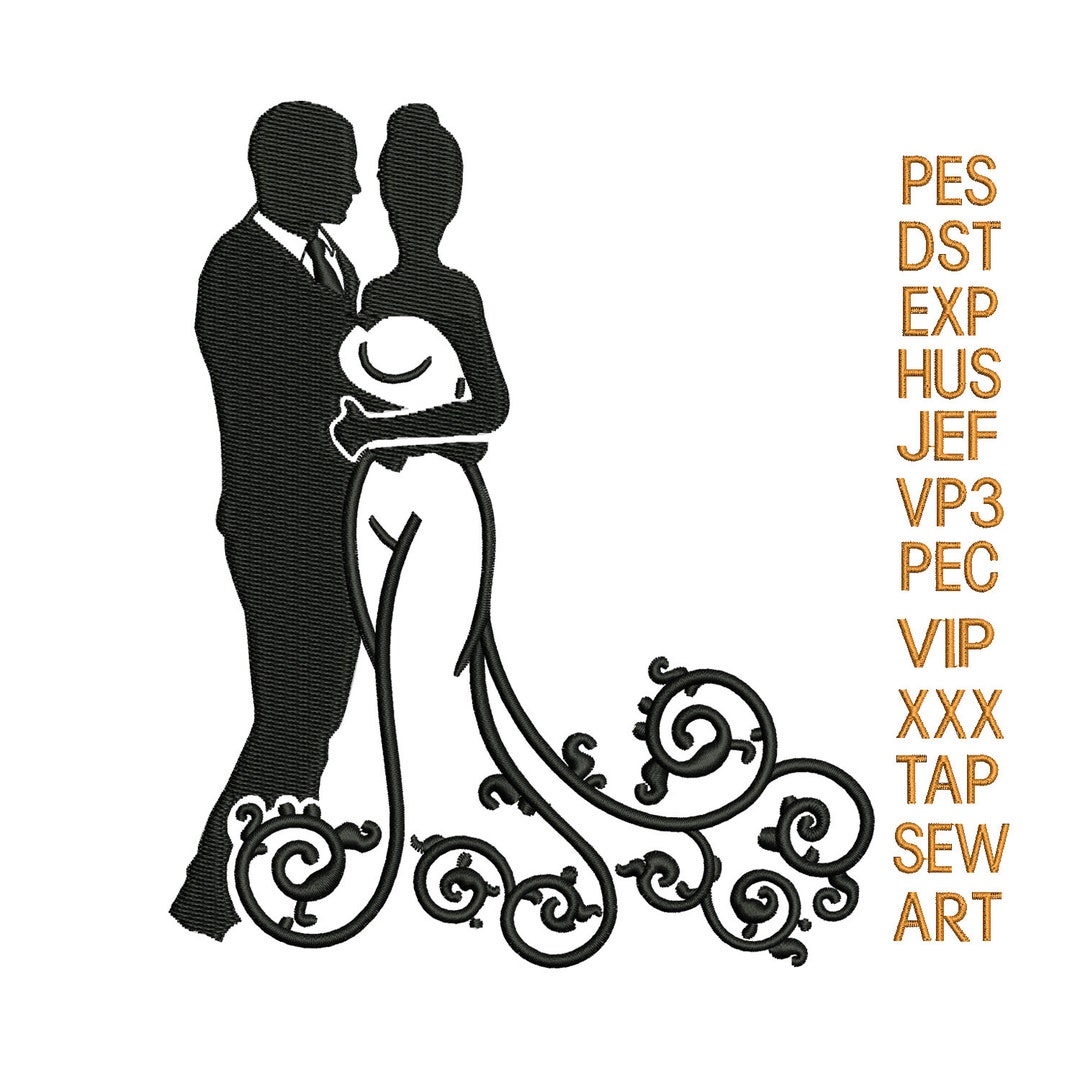 Wedding Couple Embroidery Design,wedding Embroidery Pattern,couple ...