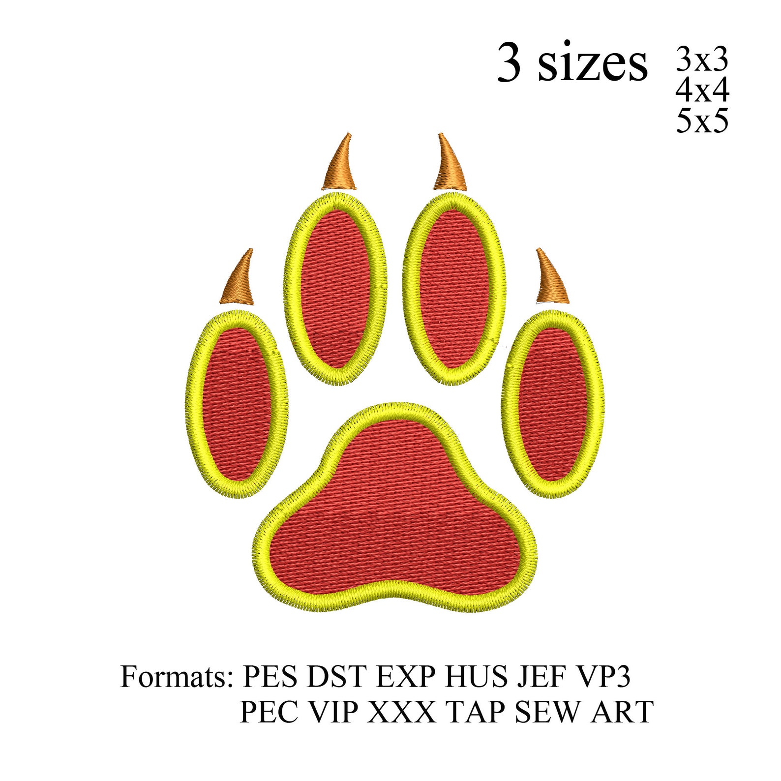 Paw Print Embroidery Design, Cat Paw Print Embroidery Designs ...