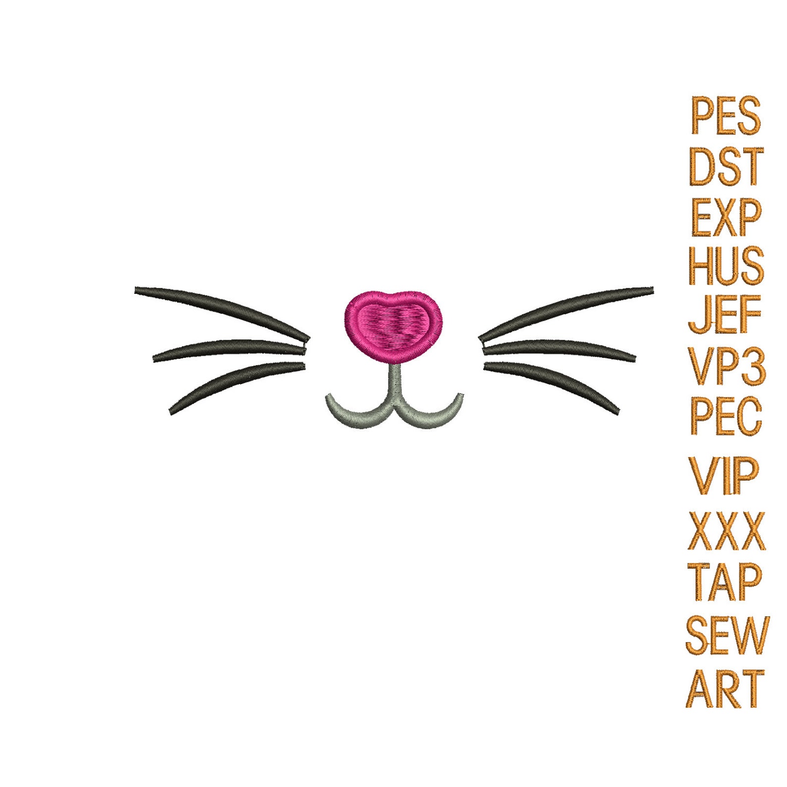 Cute Cat Face Mask Embroidery Design Kitty Kitten Mouthadults - Etsy