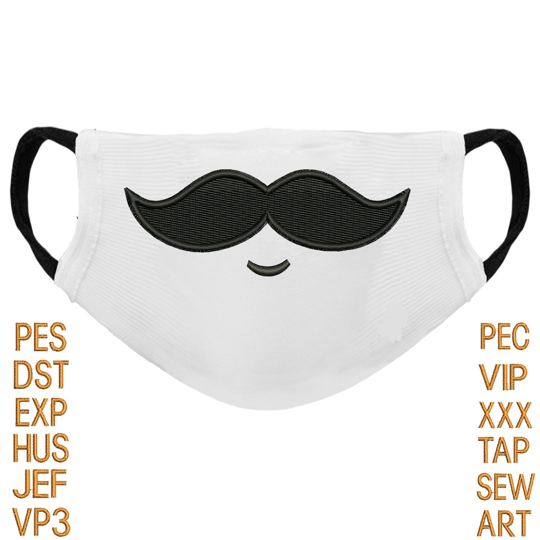 Mustache Face Mask Embroidery Design,adults Kids,mustache,creative Mask ...