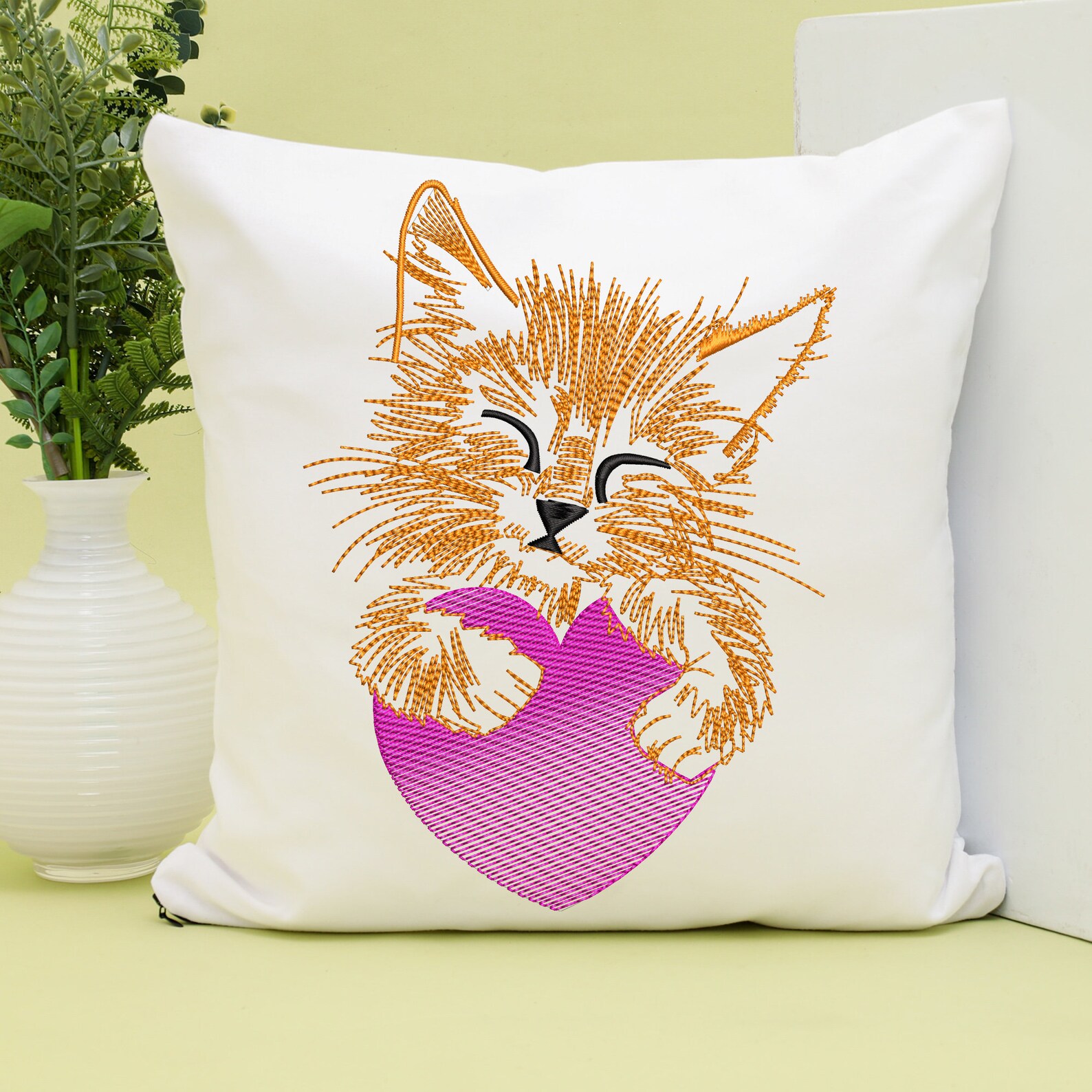 Cat Embroidery Design Cute Cat Embroidery Machine Kitten - Etsy