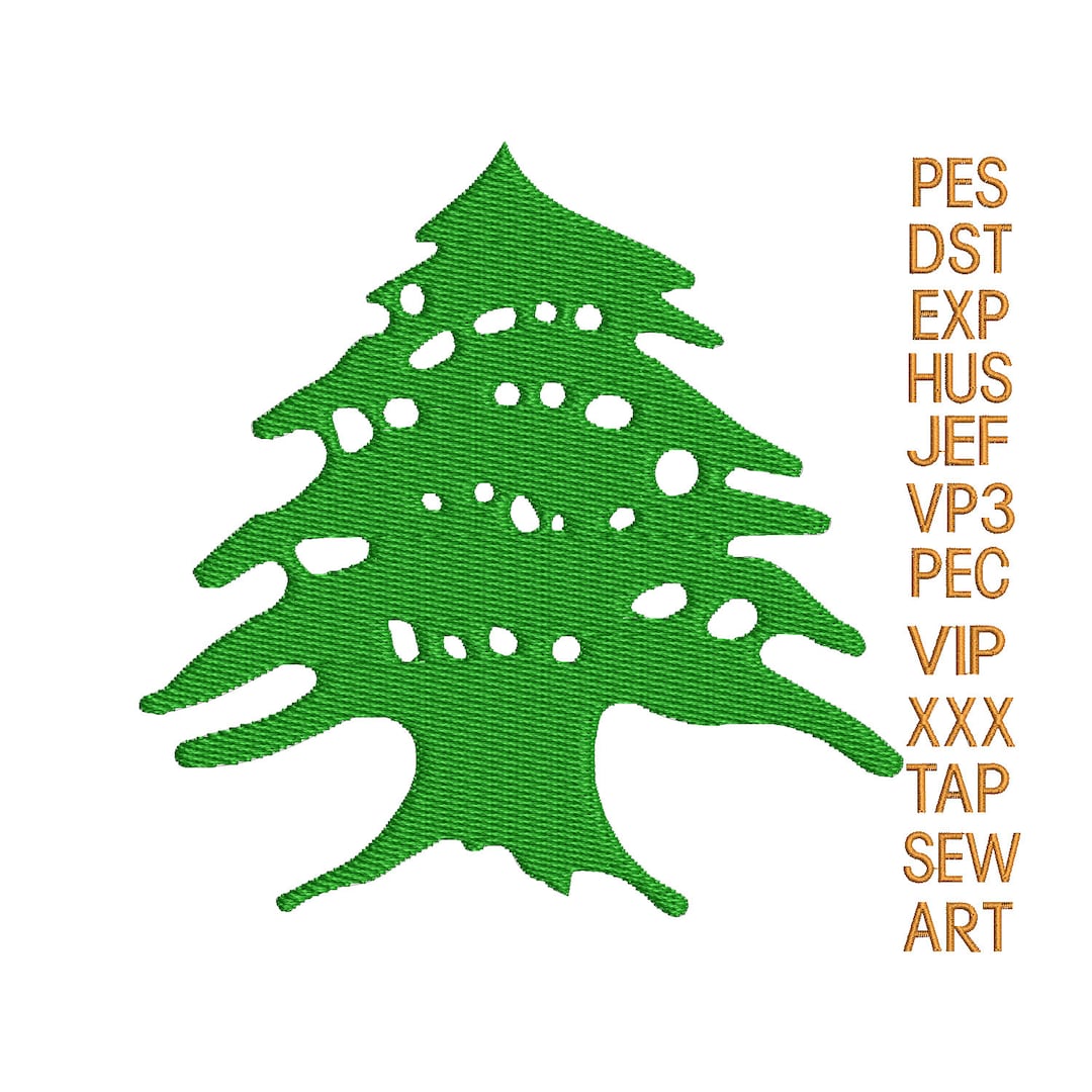 Cedar Tree Embroidery Design, Lebanon Cedar Tree Embroidery Design ...