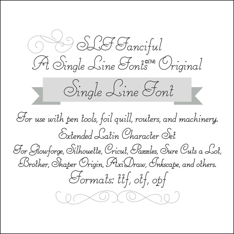 Single Line Fonts Quill Pen Fonts Digital Font Thin Font for Silhouette ...