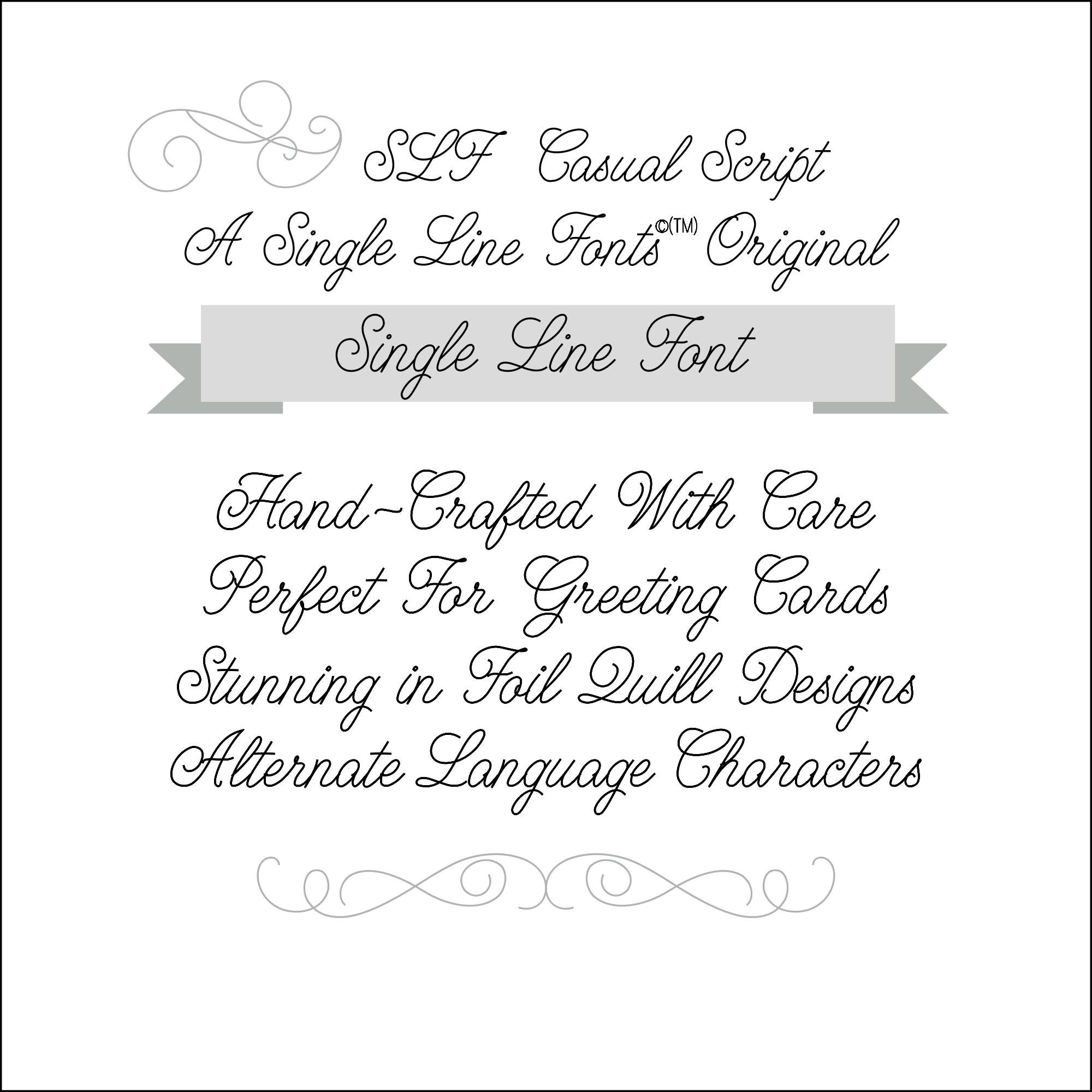 GENUINE Single Line Fonts©tm slf Casual Script - Etsy