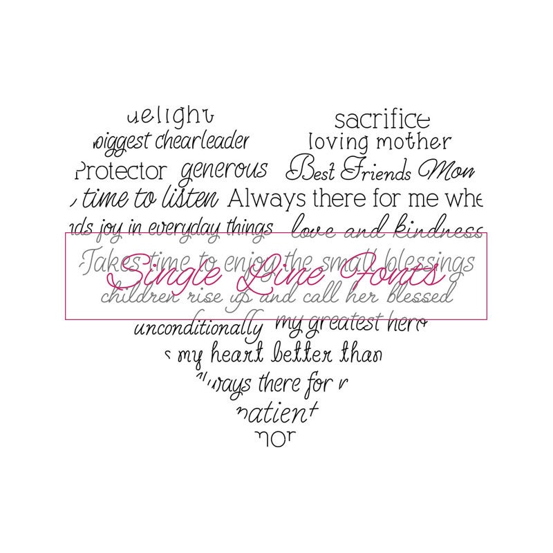 Mother's Day Heart Words SVG Mother SVG File | Etsy