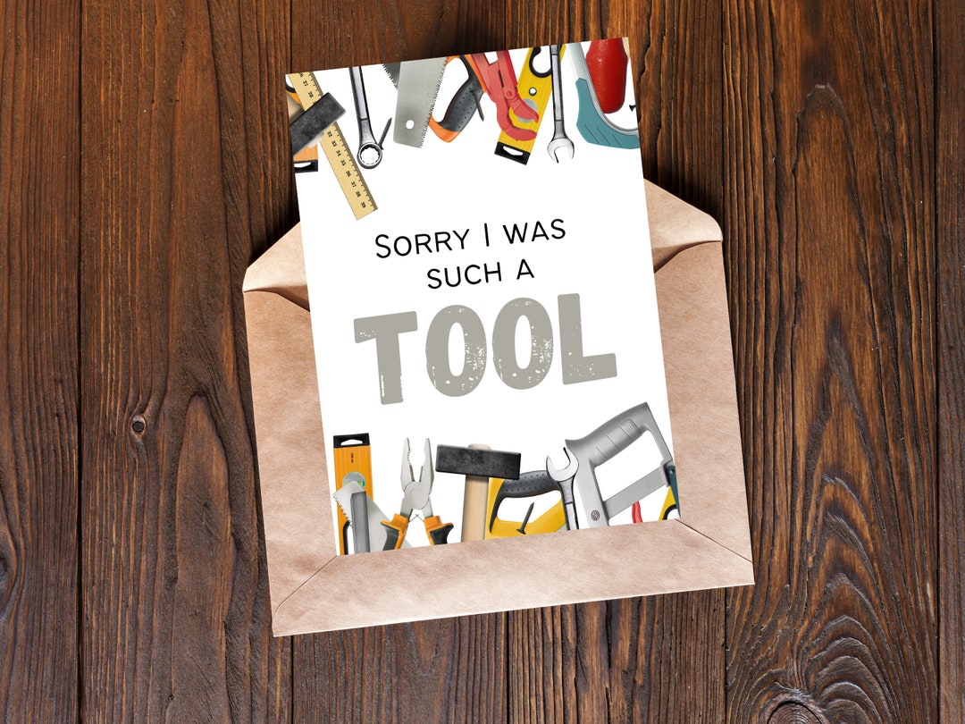Sorry I Was Such A Tool Apology Card I'm Sorry Card - Etsy