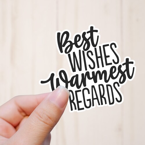 Best Wishes Warmest Regards Weatherproof Sticker Water Bottle - Etsy