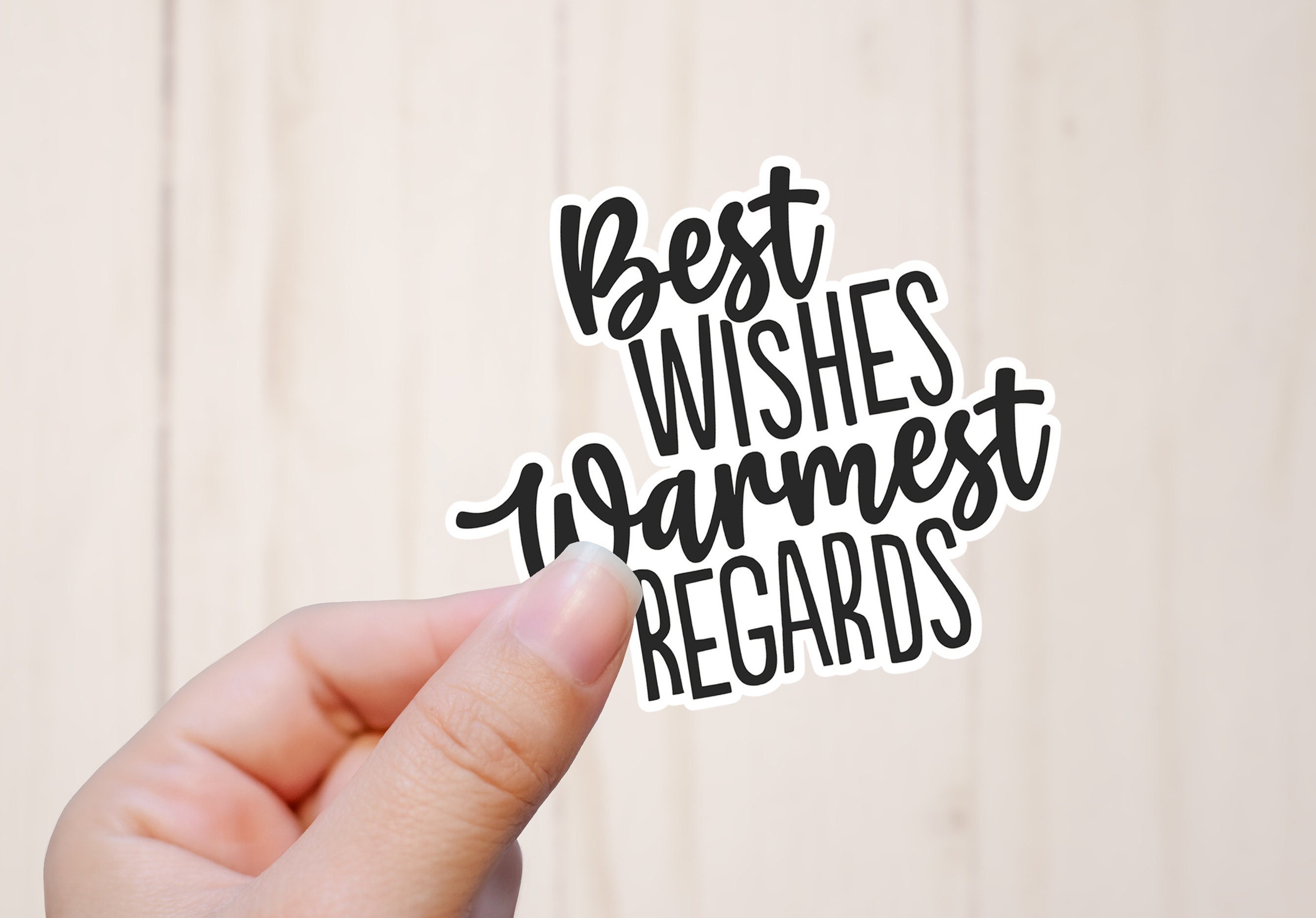 Best Wishes Warmest Regards Weatherproof Sticker Water | Etsy