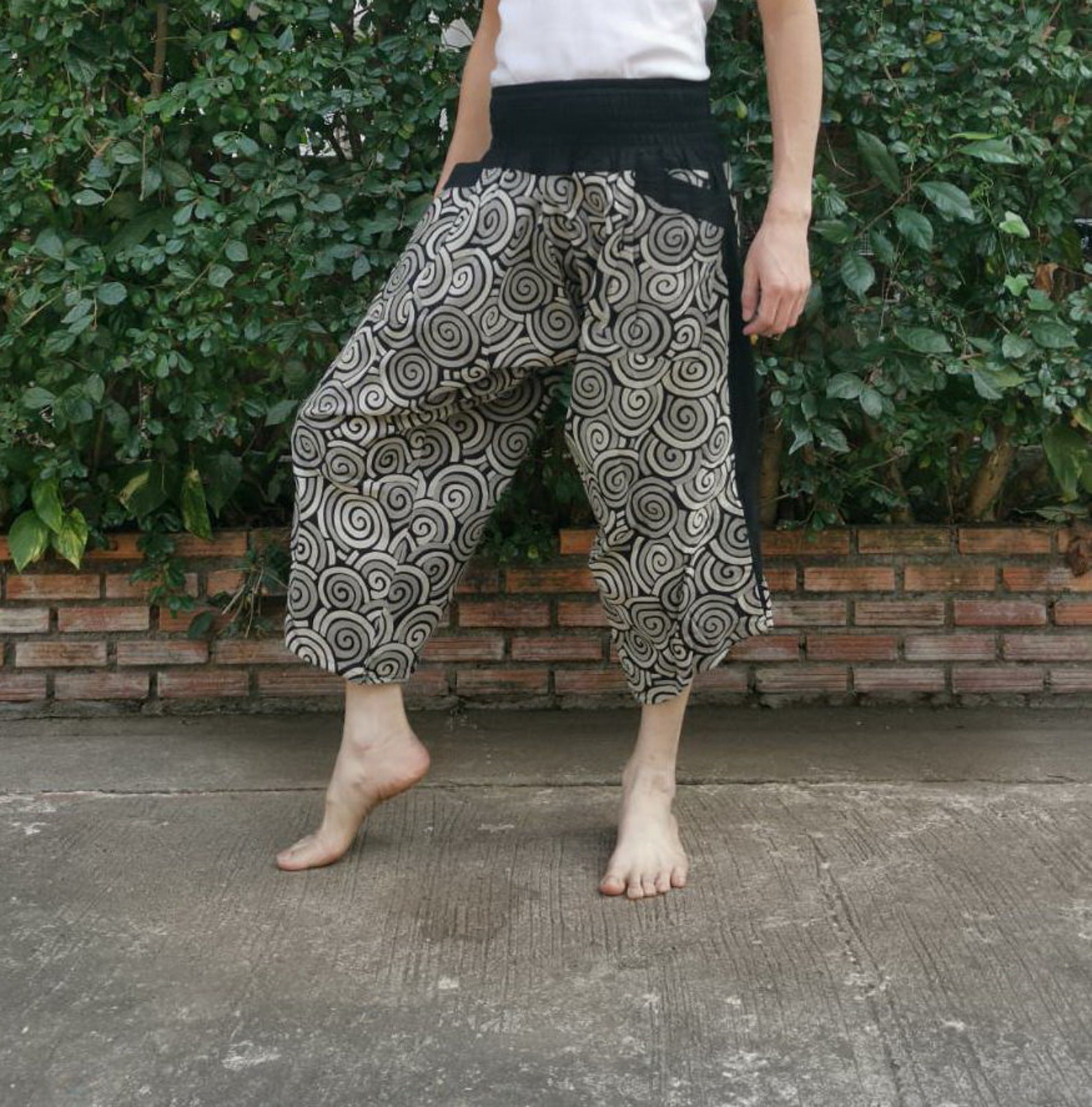 Elastic Waist Samurai Pants Samurai Pants Men's Fashion | Etsy