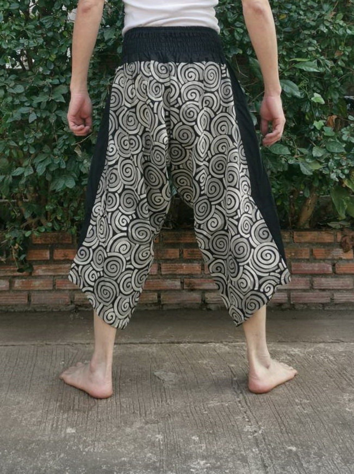 Elastic Waist Samurai Pants, Samurai Pants Men Fashion Harem Pants Yoga ...