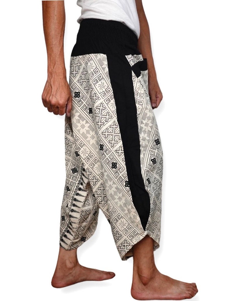 Elastic Waist Samurai Pants, Samurai Pants Men's Fahion Harem Pants ...