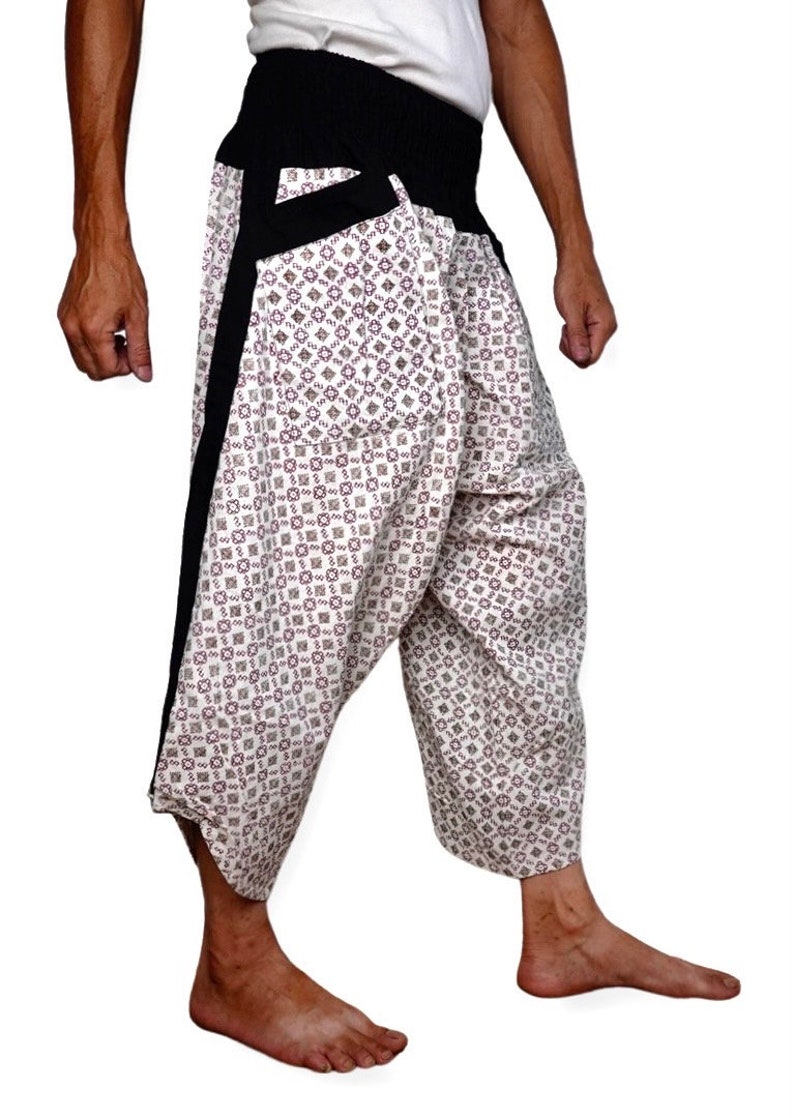 Elastic Waist Samurai Pants, Samurai Pants Men's Fahion Harem Pants ...