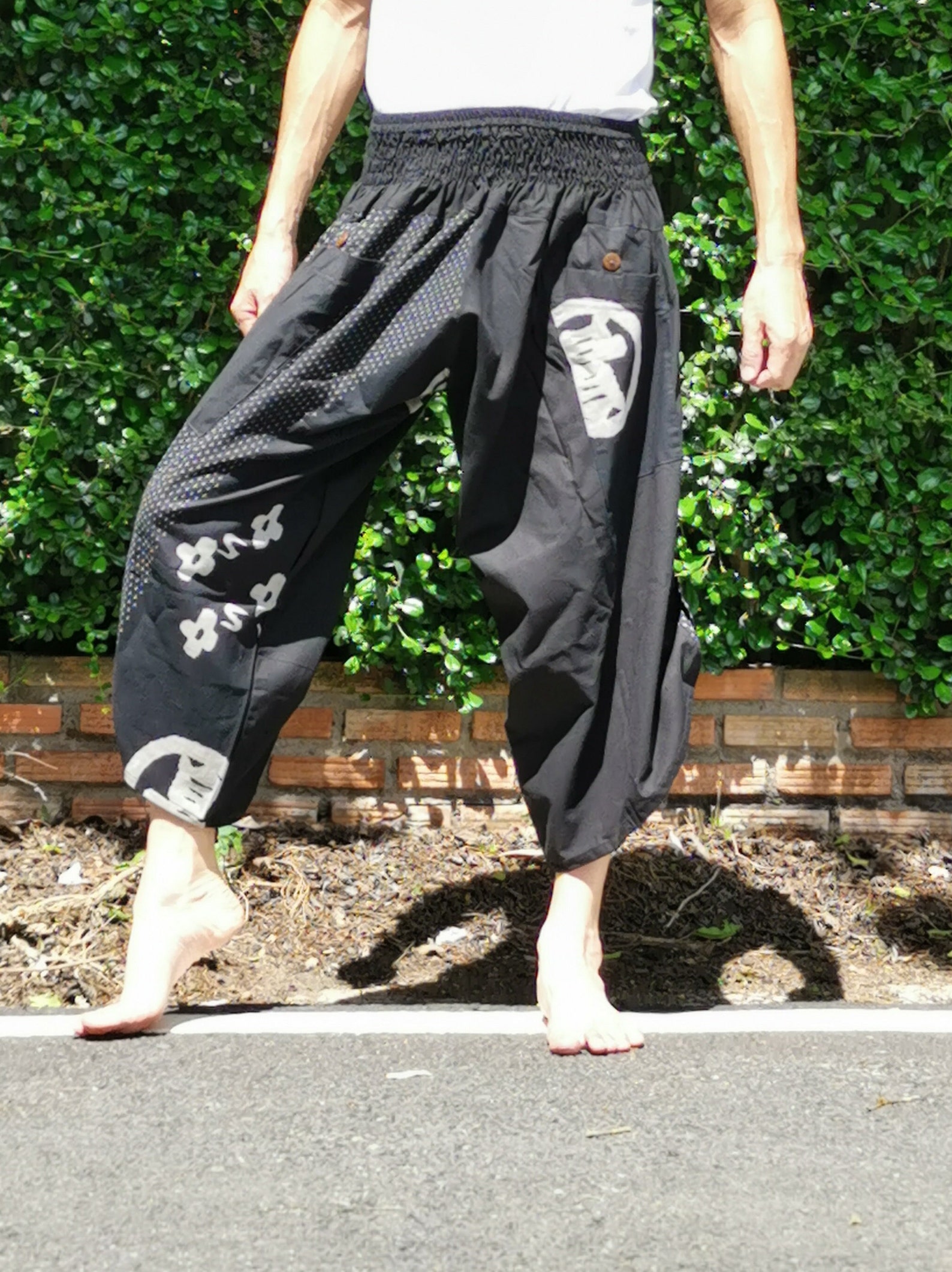Elastic Waist Samurai Pants,samurai Pants Men's Fahion Harem Pants Yoga ...