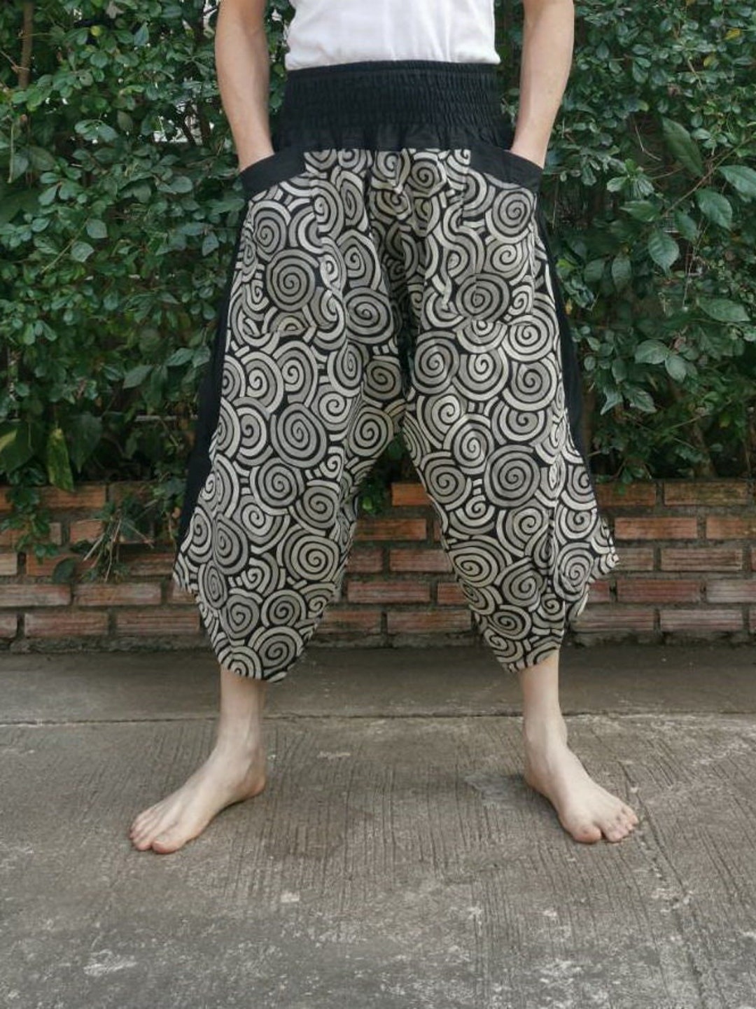 Elastic Waist Samurai Pants, Samurai Pants Men Fashion Harem Pants Yoga ...
