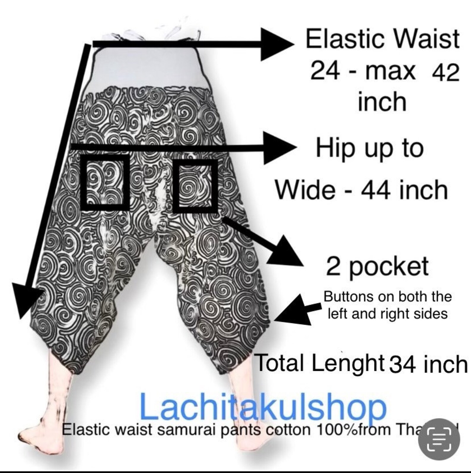 Elastic Waist Samurai Pants,samurai Pants Men's Fahion Harem Pants Yoga ...