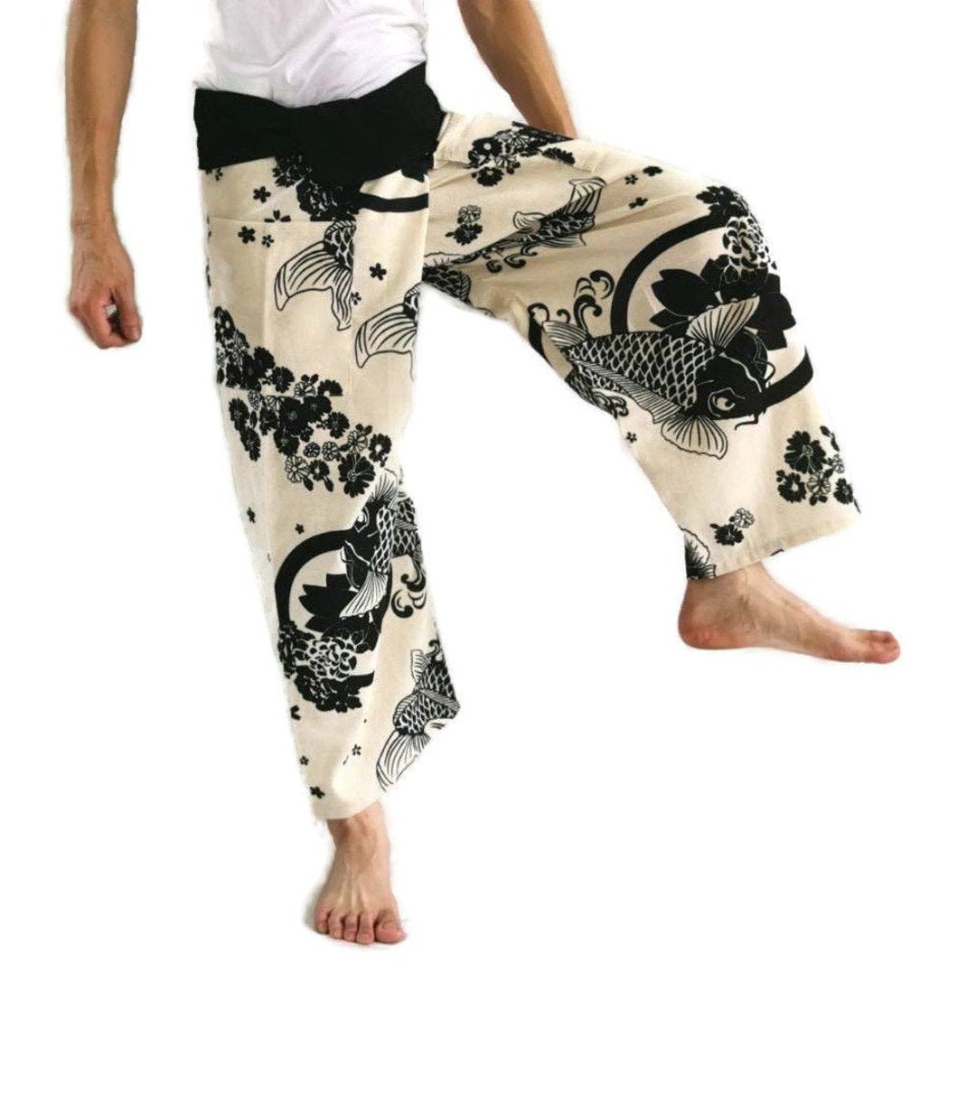 Thai Fisherman Pants , Fishes Printed Pants,yoga Pants,samurai Pants ...