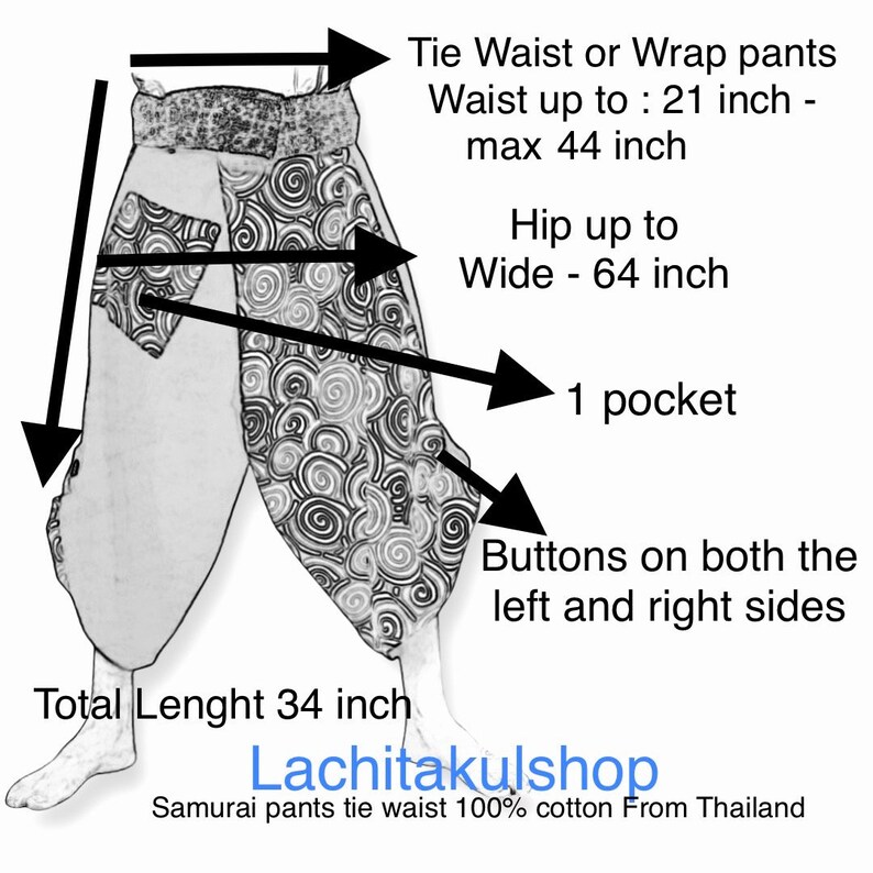 Samurai Pants Fisherman Pants Aladdin Pants Yoga Pants Unisex Yoga ...