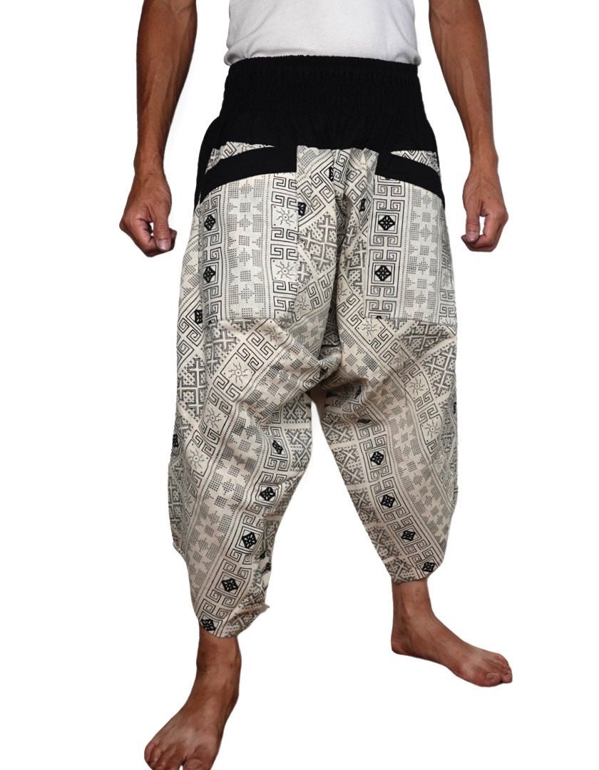 Elastic Waist Samurai Pants, Samurai Pants Men's Fahion Harem Pants ...