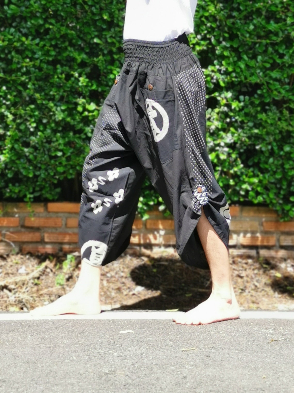 Elastic Waist Samurai Pants,samurai Pants Men's Fahion Harem Pants Yoga ...