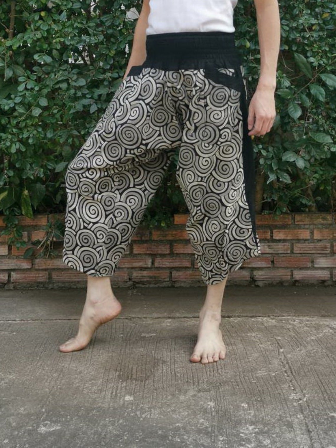 Elastic Waist Samurai Pants, Samurai Pants Men Fashion Harem Pants Yoga ...