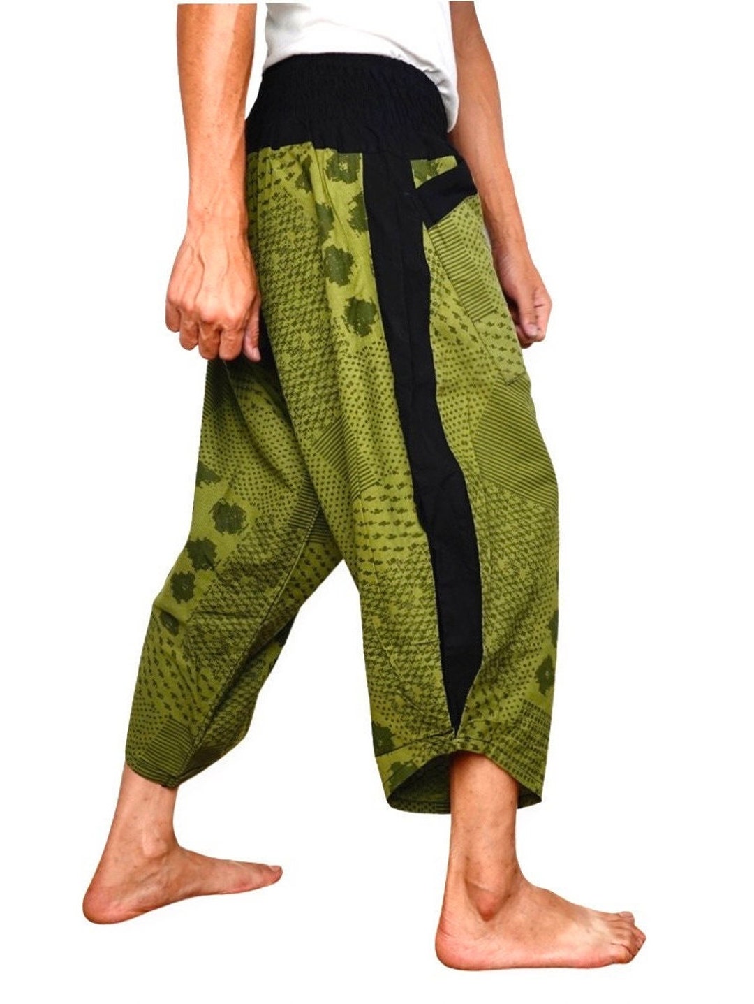 Elastic Waist Samurai Pants, Samurai Pants Men's Fahion Harem Pants ...