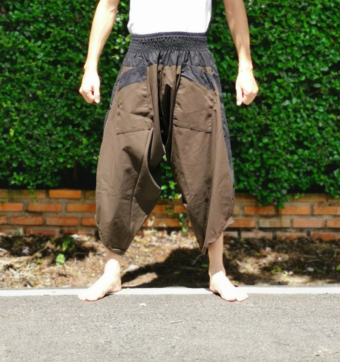 Elastic Waist Samurai Pants, Samurai Pants Men's Fahion Harem Pants ...