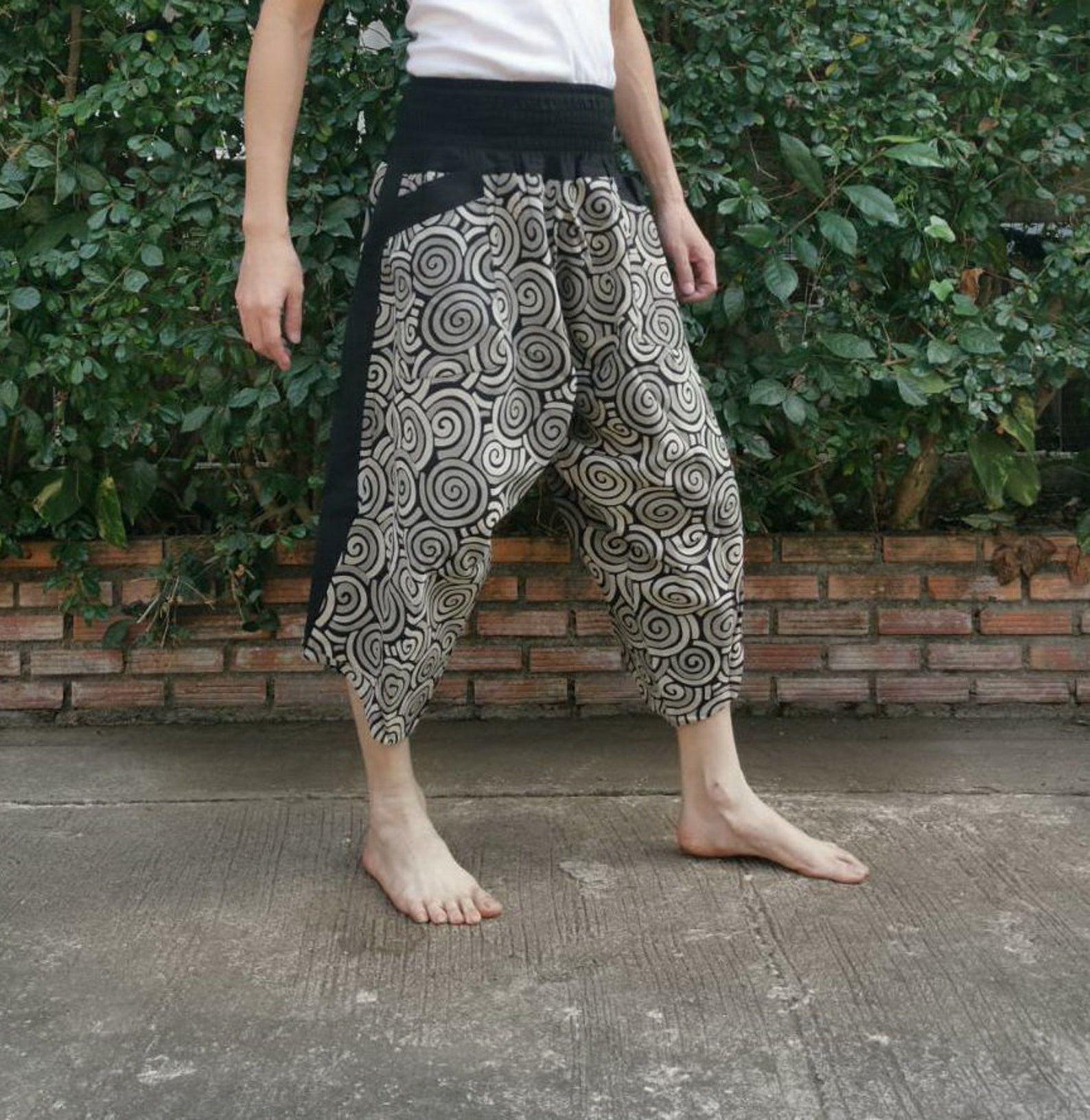 Elastic Waist Samurai Pants Samurai Pants Men's Fashion | Etsy