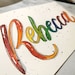 Custom Hand Lettering Rainbow Name Art Brush Calligraphy Handwritten ...