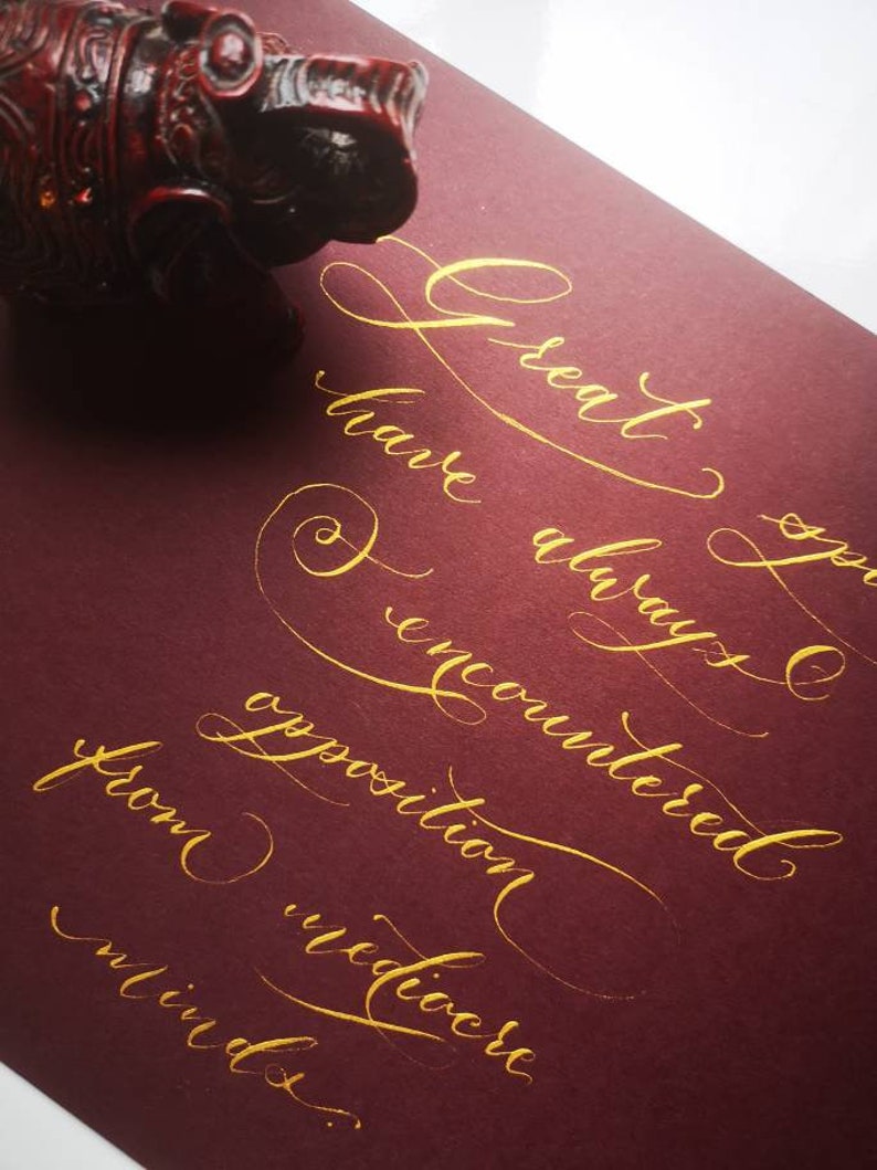 A4 A5 A6 Custom Calligraphy Text Quote Vows Song Lyrics Card ...