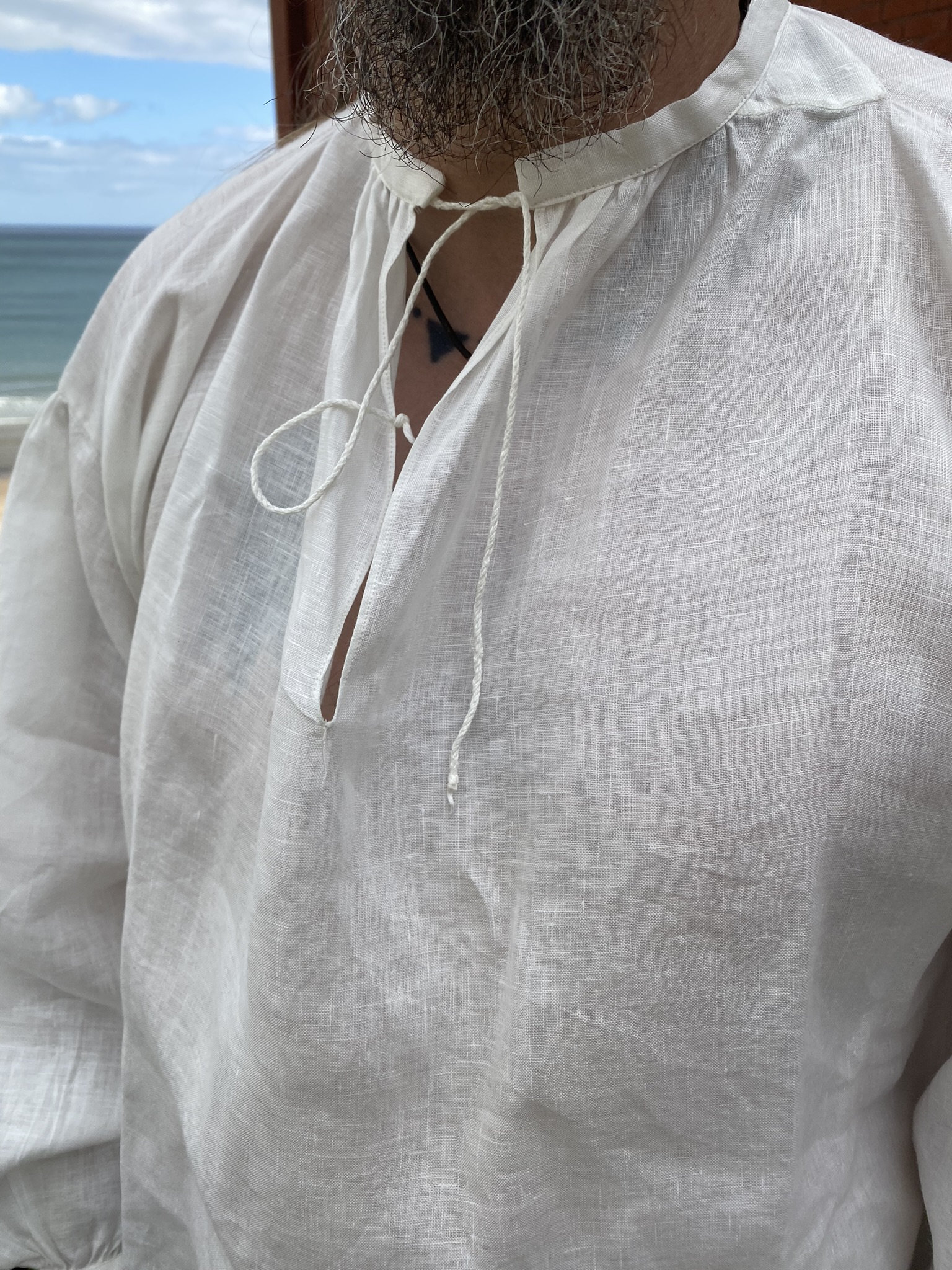 Men's Linen Shirt With Tie Strings - Etsy UK