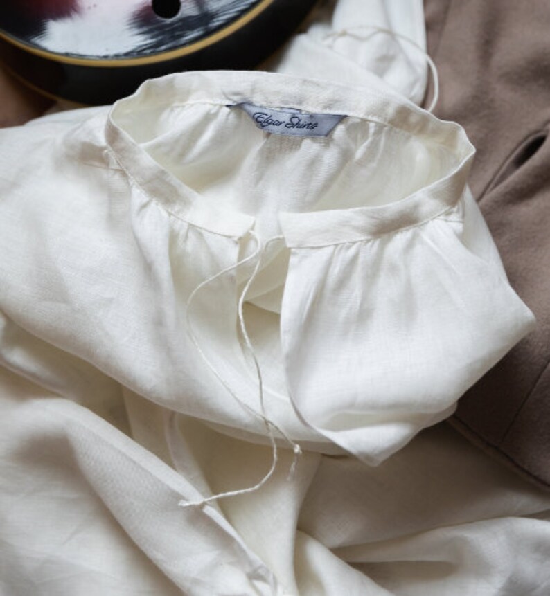 Men's Linen Shirt With Tie Strings - Etsy UK