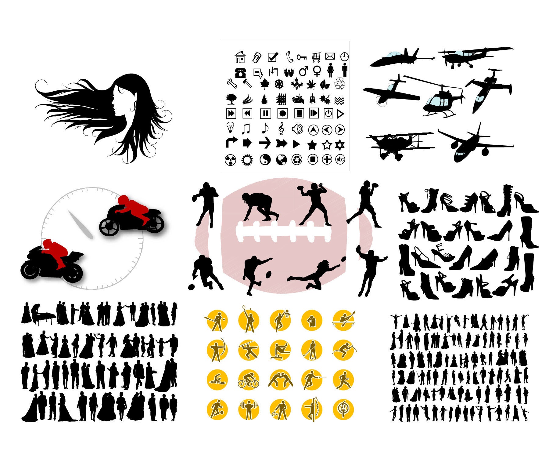 Silhouette Vector Mega Pack Files Silhouette Instant Download - Etsy