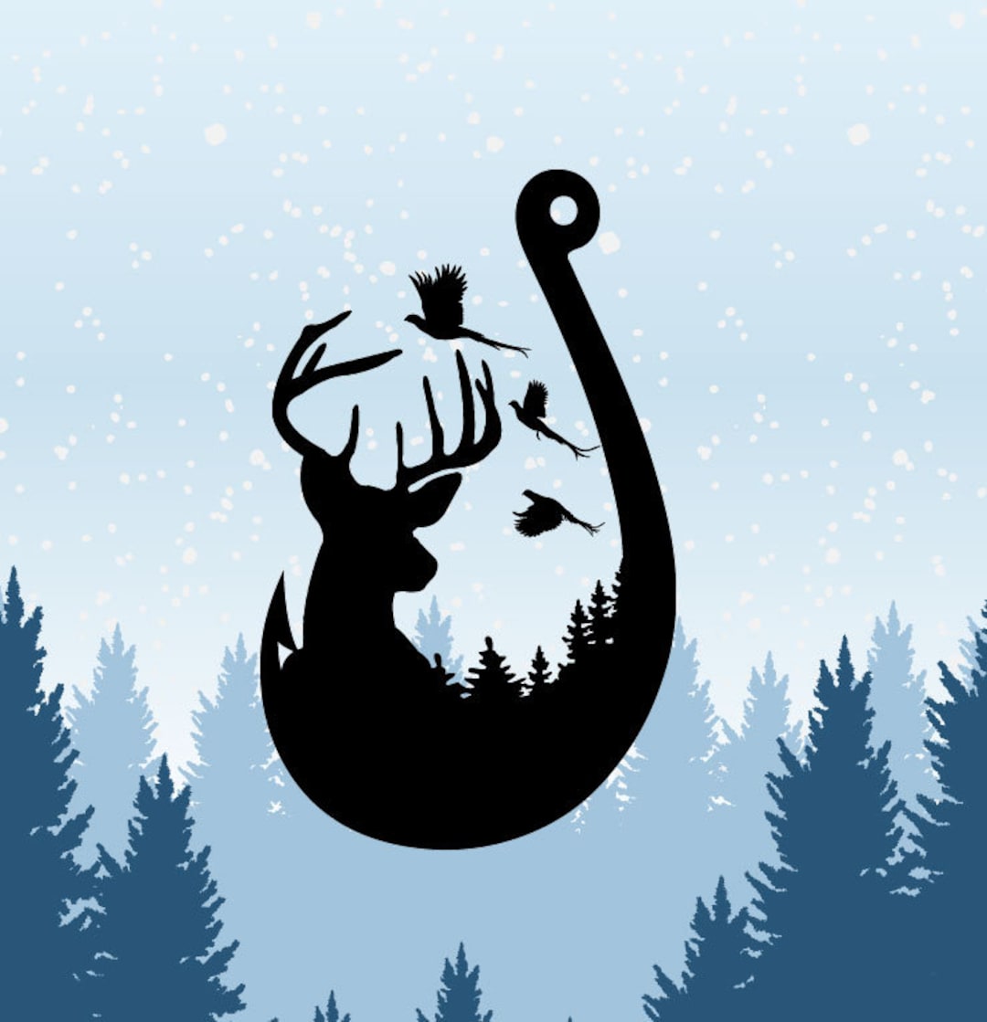 Pheasant, Deer and Hook for Cricut and Silhouette, Hunting, Fishing ...