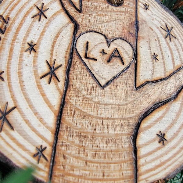 Carved Heart Tree - Etsy