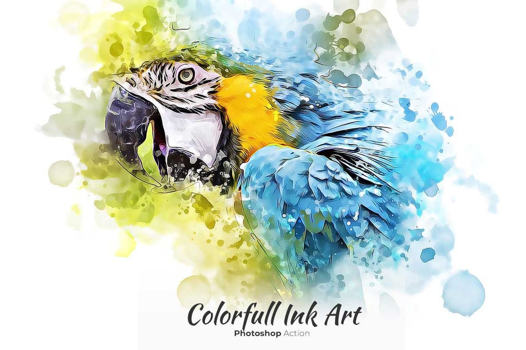 Colorful Ink Photoshop Action | Ink Photo | Painting Photo in Just 2 ...