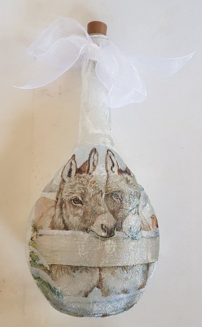 Decoupage Light up Donkey Bottle Light up Wine Bottle Donkey - Etsy UK