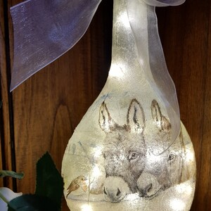 Decoupage Light up Donkey Bottle Light up Wine Bottle Donkey - Etsy UK