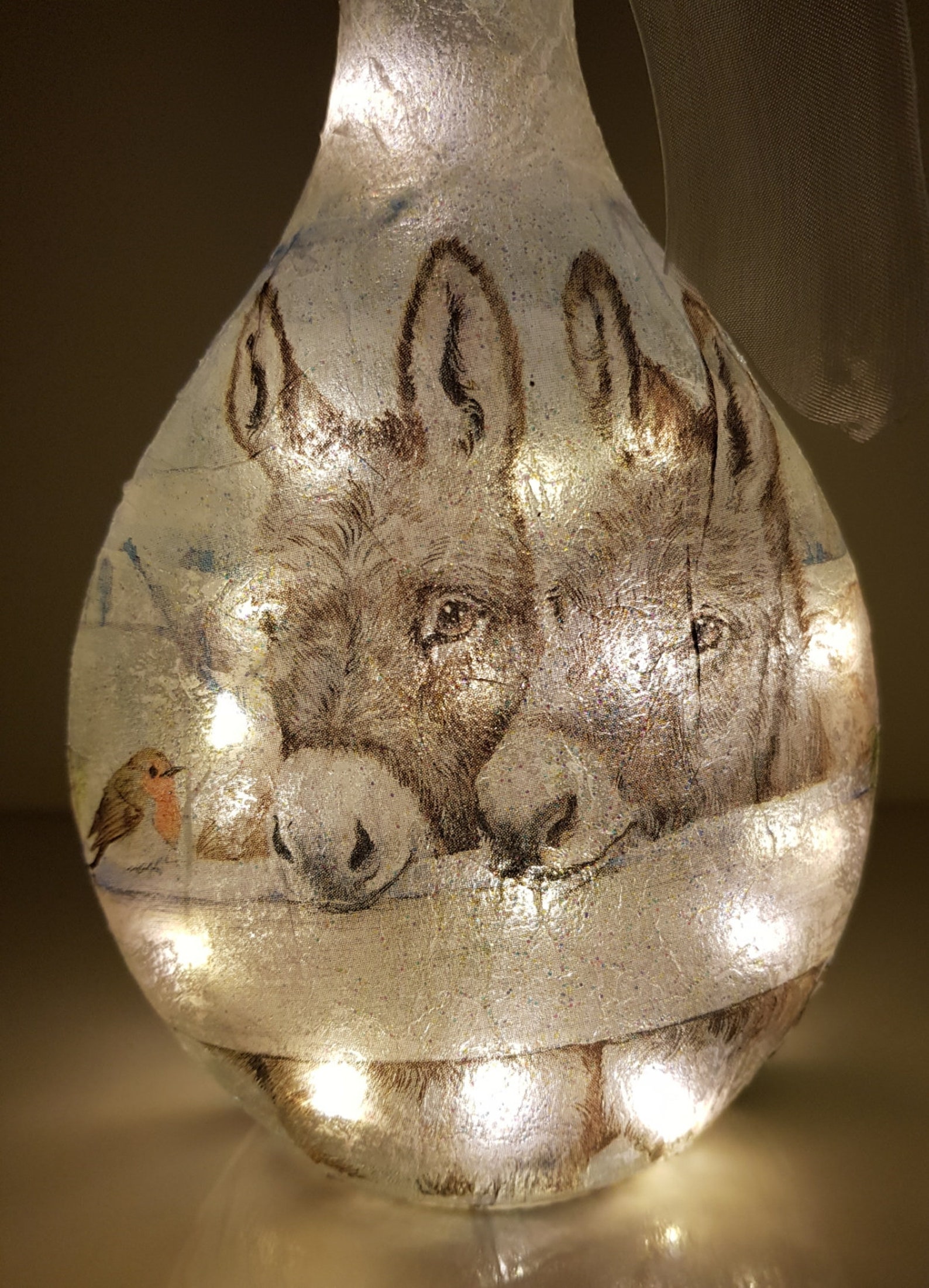 Decoupage Light up Donkey Bottle Light up Wine Bottle Donkey - Etsy UK