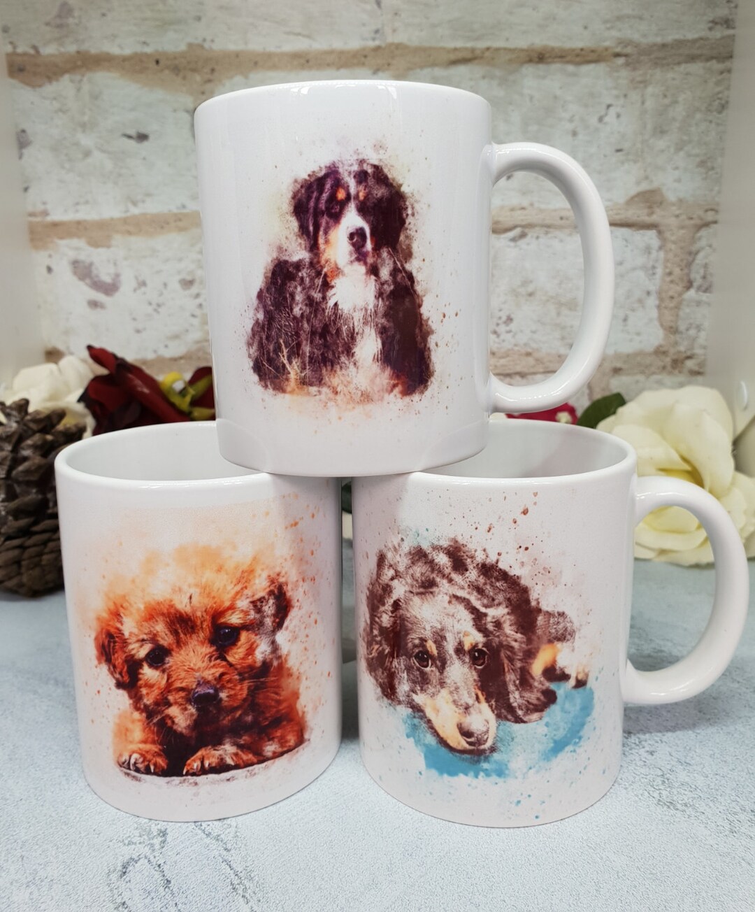 Dog Mugs, White Ceramic Dog Mugs, Printed Dog Mugs - Etsy