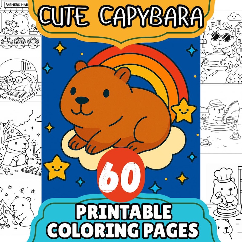 Capybara Colouring In - Etsy