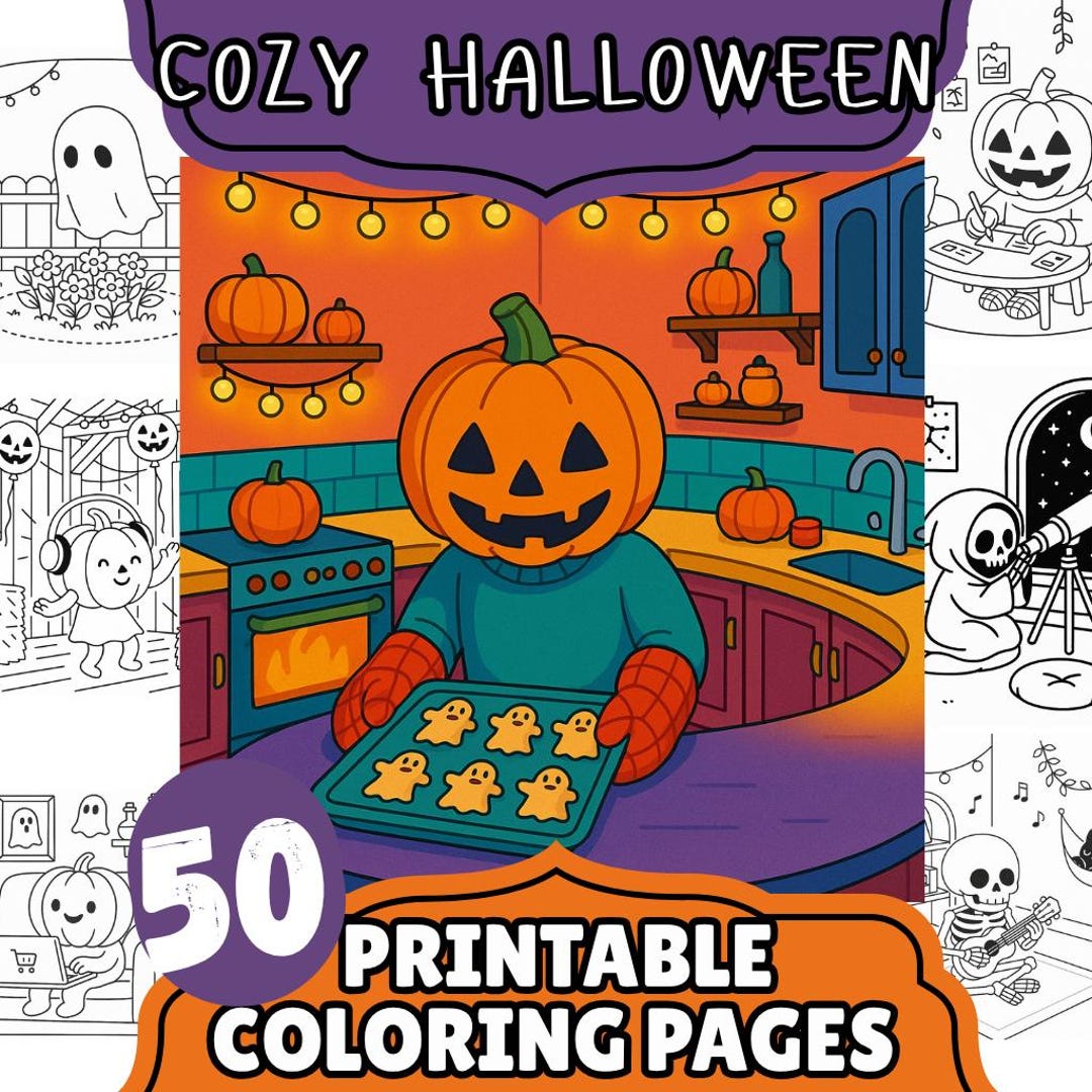 Printable Halloween Coloring Pages Cute Halloween Coloring Book Bold ...