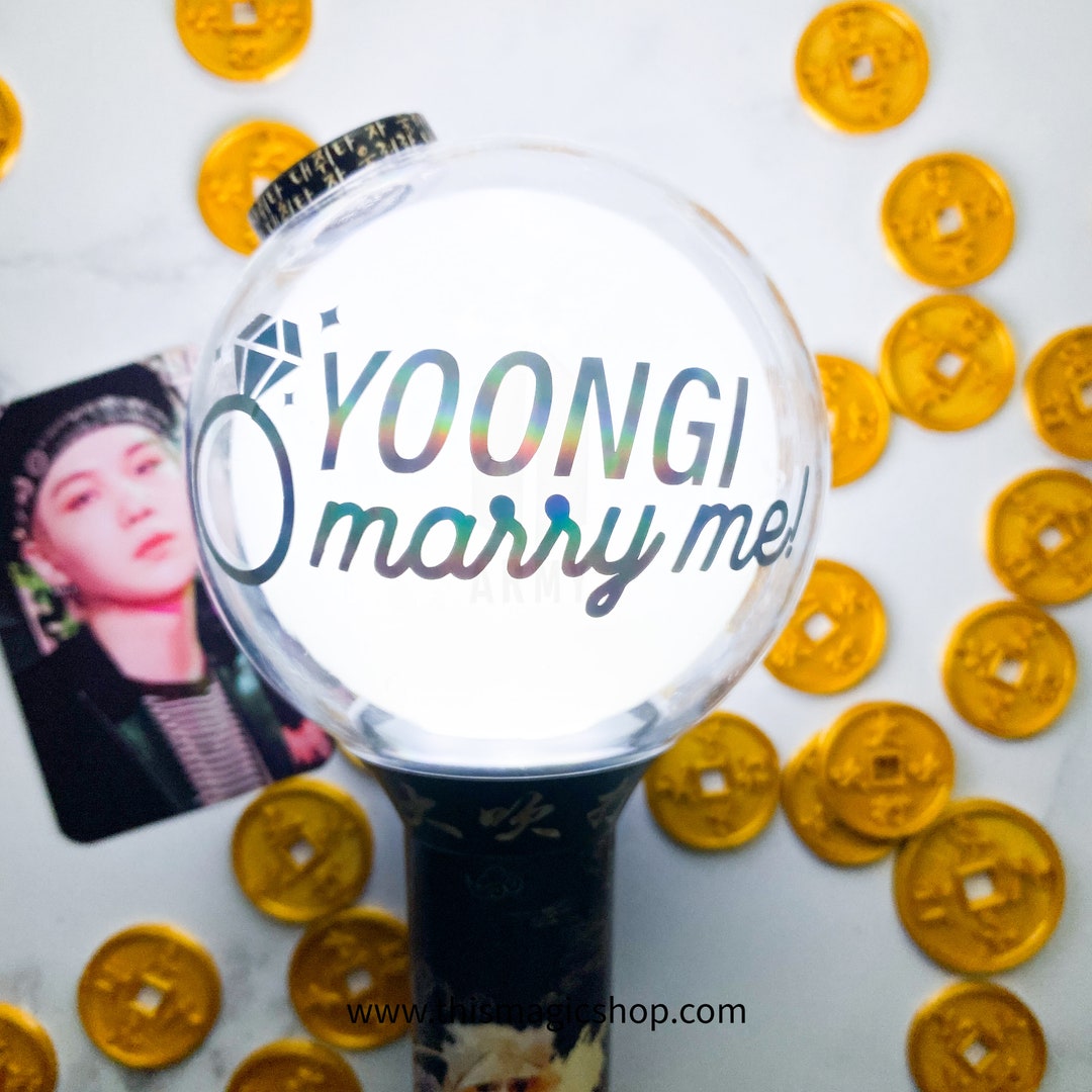 BTS MARRY Me YOONGI Army Bomb Lightstick Kpop Decal Sticker - Etsy
