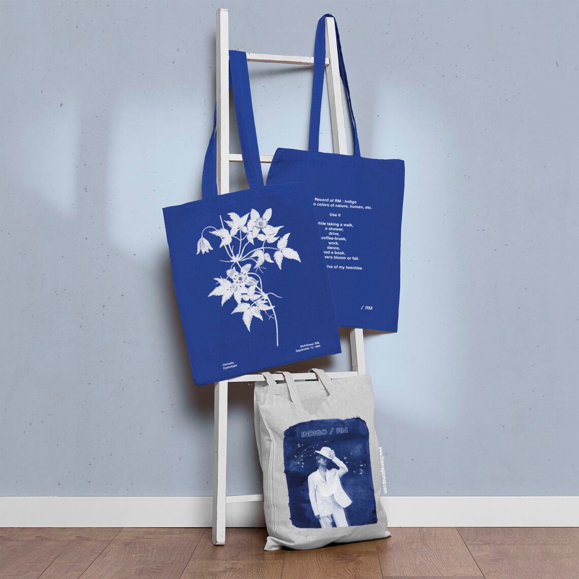 RM INDIGO WILDFLOWER Bts Namjoon Album Tote Bag Bts Bang Tan - Etsy