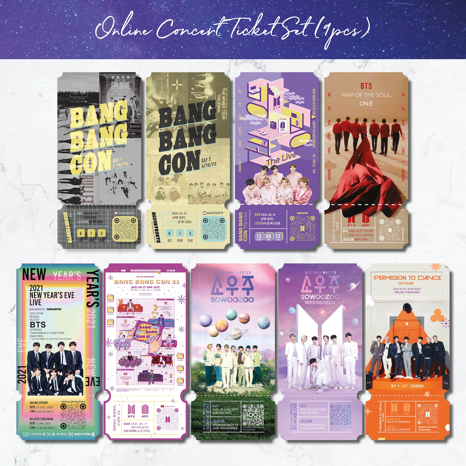 BTS NYEL 2021 TICKET New Year's Eve Live Commemorative - Etsy