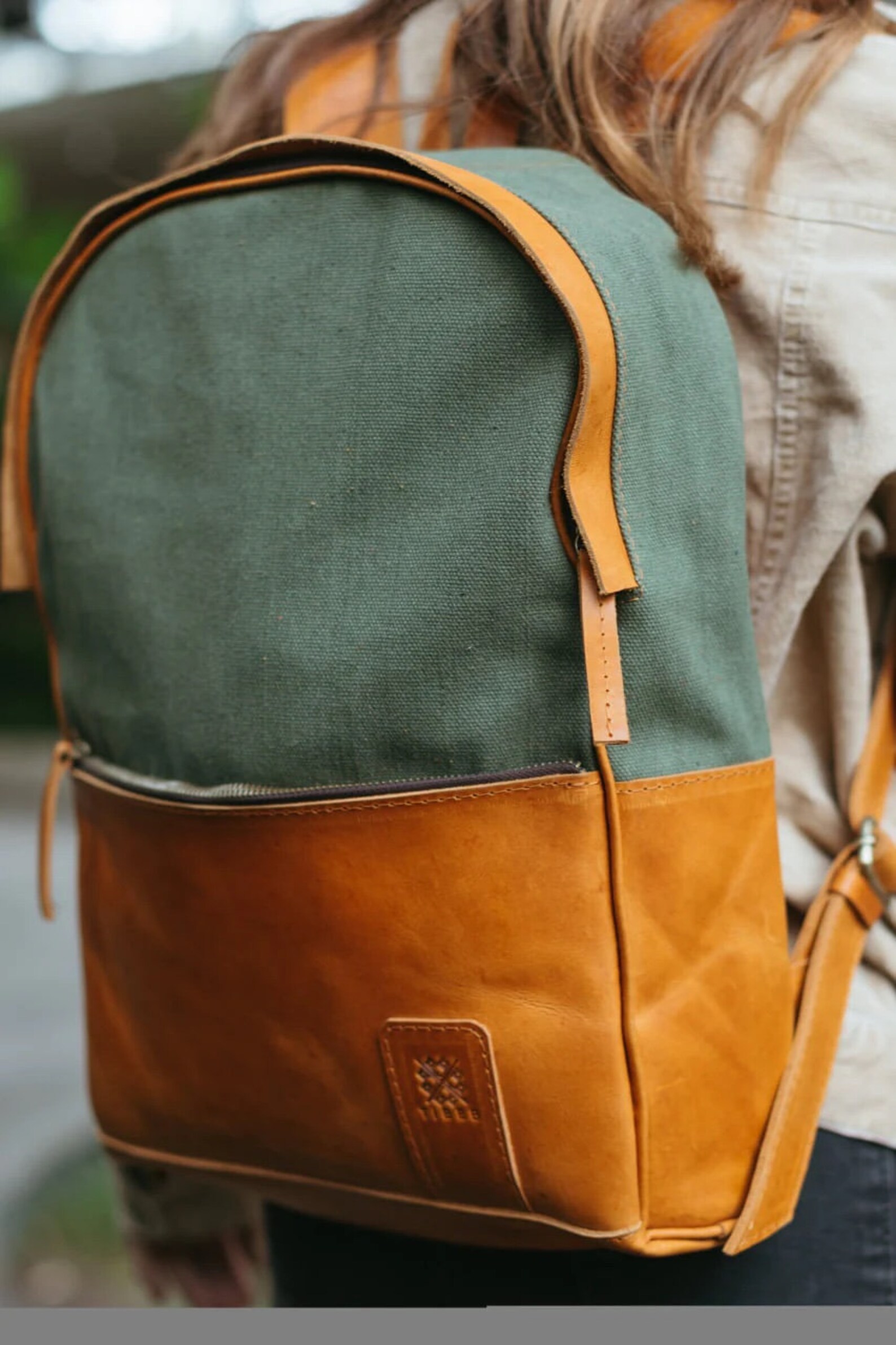 Sarbet Leather Canvas Backpack Leather Backpack Handmade Canvas ...