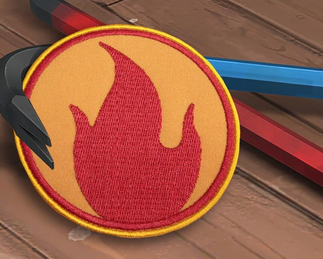 TF2 Iron-on Pyro Patch Team Red Sew-on Embroidered Patch Hook and Loop ...
