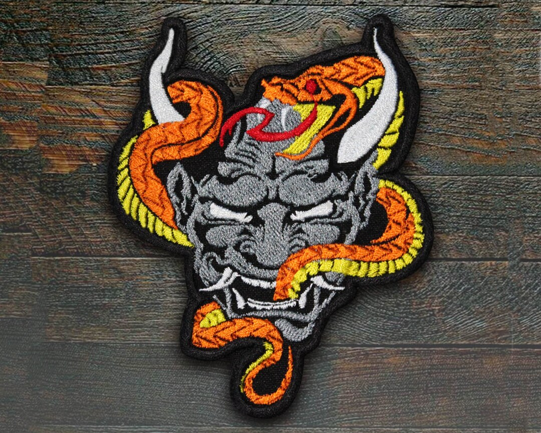 Oni Patch / Demon Patch / Japanese Embroidery / Oni Velcro Patch ...
