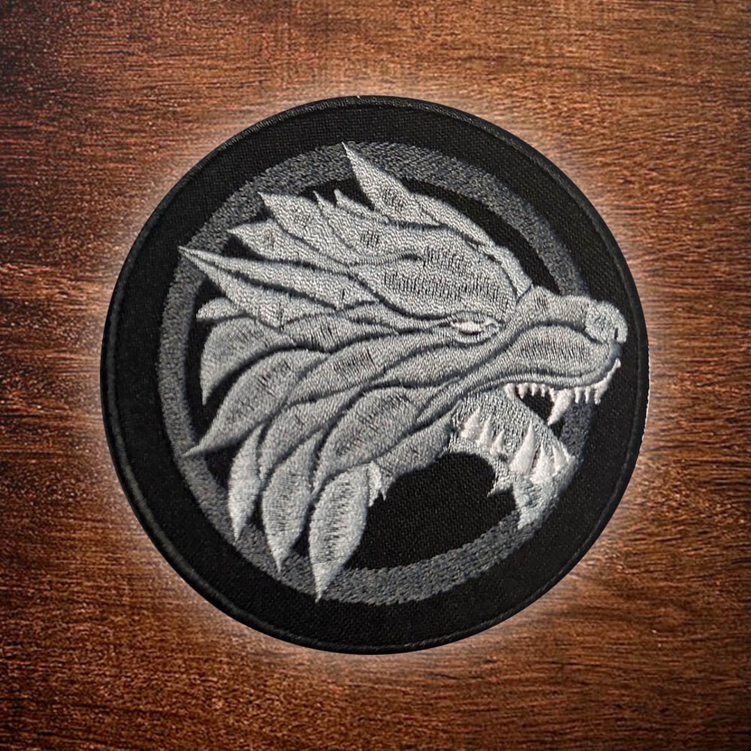 The Witcher Embroidery Wolf Amulet Sticker Geralt Embroidered Patch ...