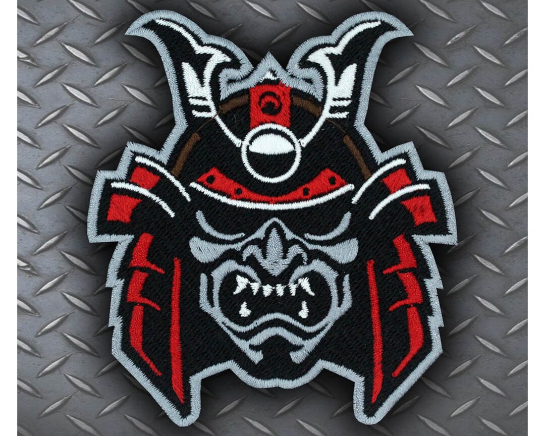 Oni Samurai Patch / Samurai Embroidery/ Samurai Gift / Samurai Embroidered Patch / Demon Patch ...